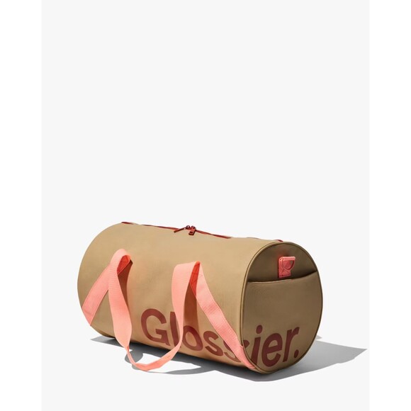 Glossier | Bags | Glossier Duffle Beauty Bag Tote Medium Brown Pink ...